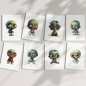 Zombie Friends Clip Art, Spooky Cute PNG Graphics Download, Ghoulish ...