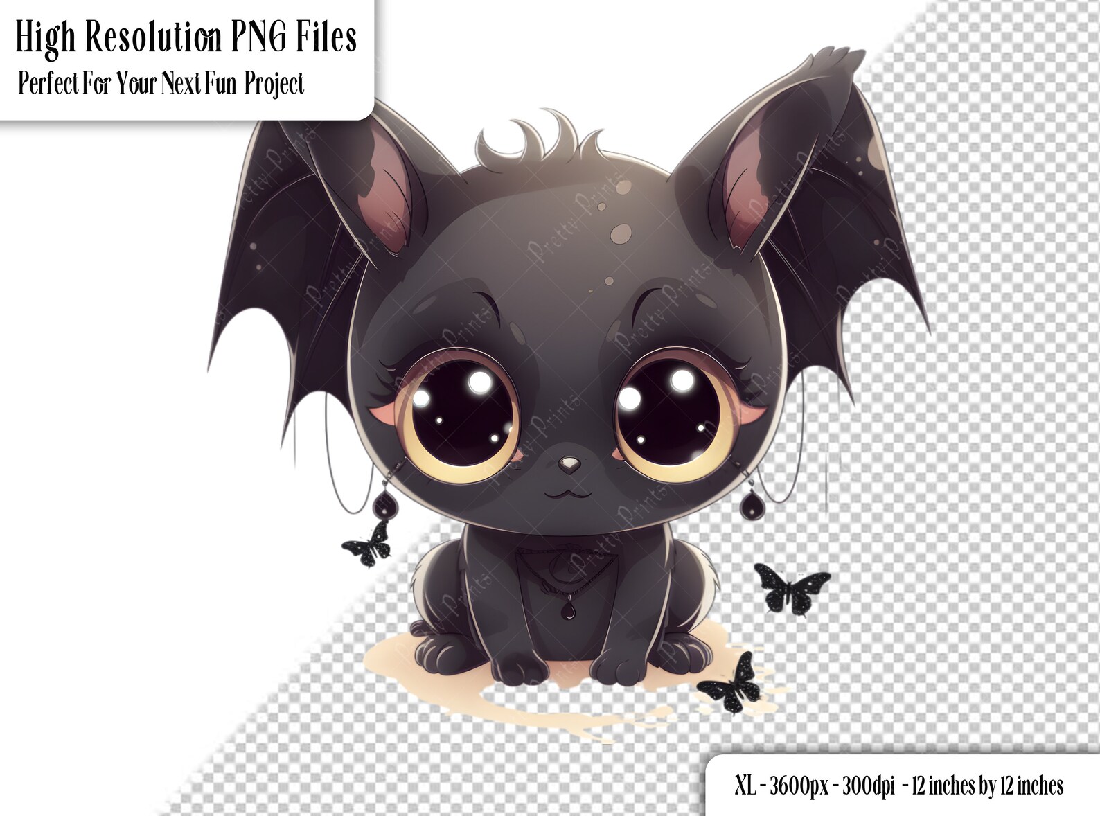 Cute Halloween Bat Clip Art Download Halloween Witches Bat - Etsy