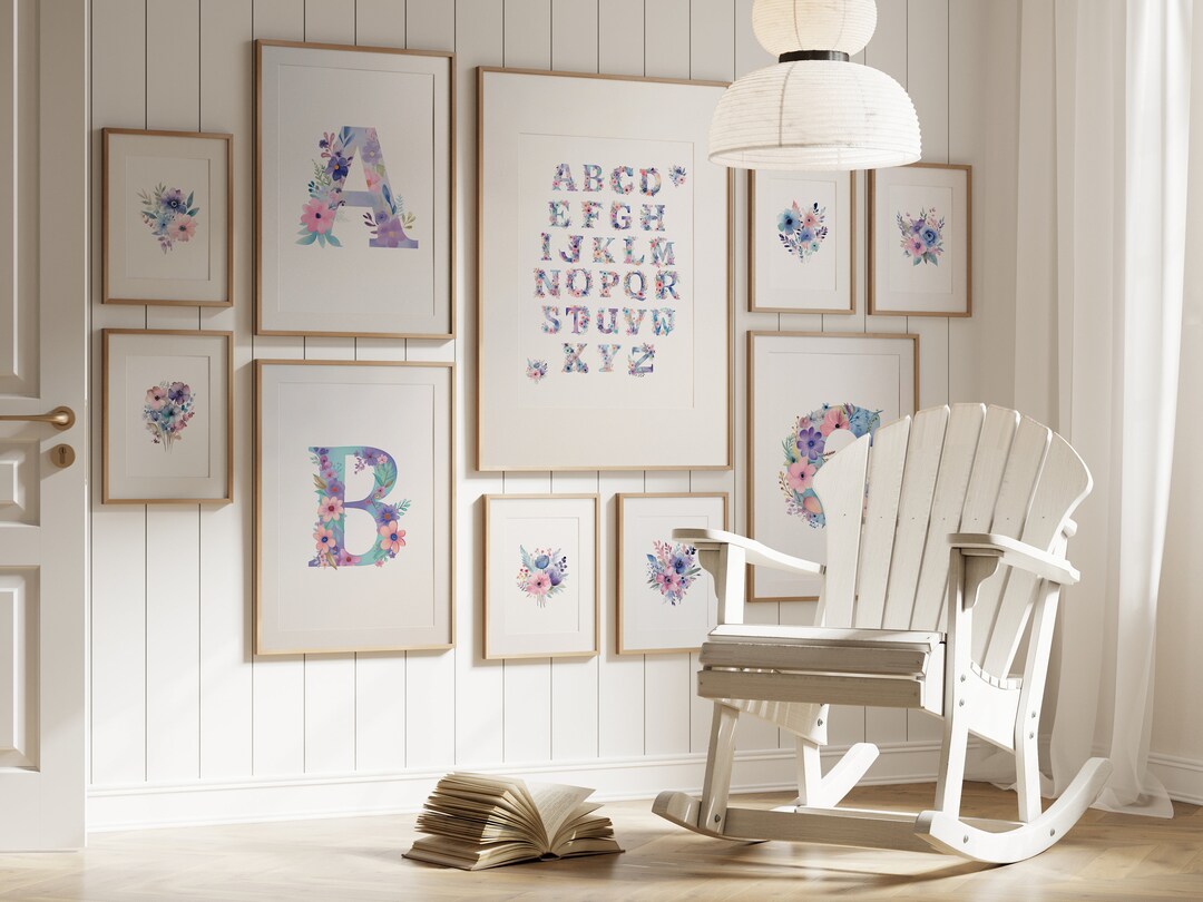 Floral ABC Nursery Prints: Boho Alphabet Poster (digital Download) - Etsy