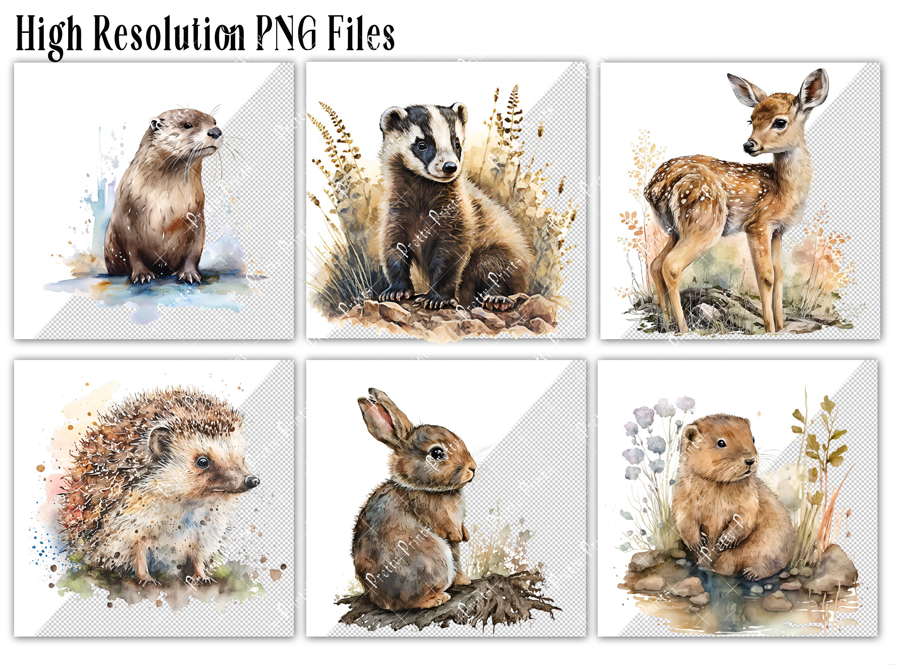 18 Woodland Friends Clip Art, Digital Images Cards, Invitations, Prints ...