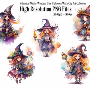 Cute Halloween Witch Clip Art - Halloween Hocus-pocus Spooky Large PNG ...