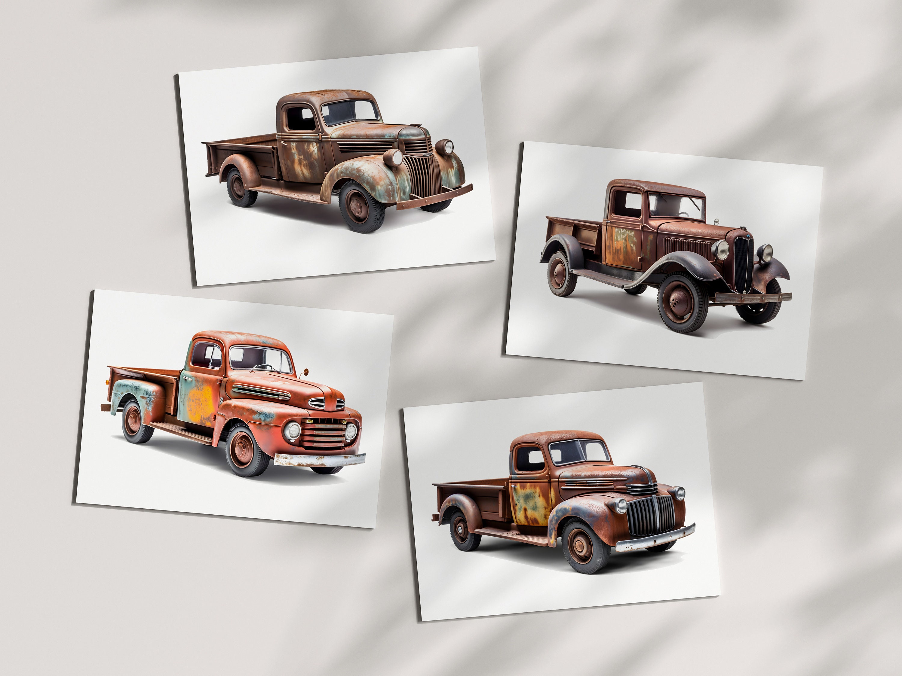 Vintage Pickup Truck Clip Art: Digital Images for Cards, Invitations ...