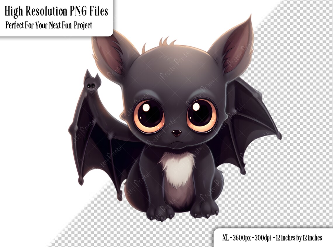 Cute Halloween Bat Clip Art Download Halloween Witches Bat - Etsy