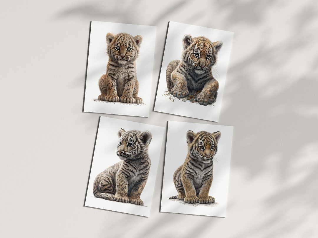 Cute Tiger Cub Clip Art 300dpi Pngs, Card Making, Invitations, Prints ...