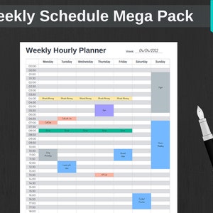 Weekly Schedule Mega Pack, Printable, Goodnotes and Notability ...