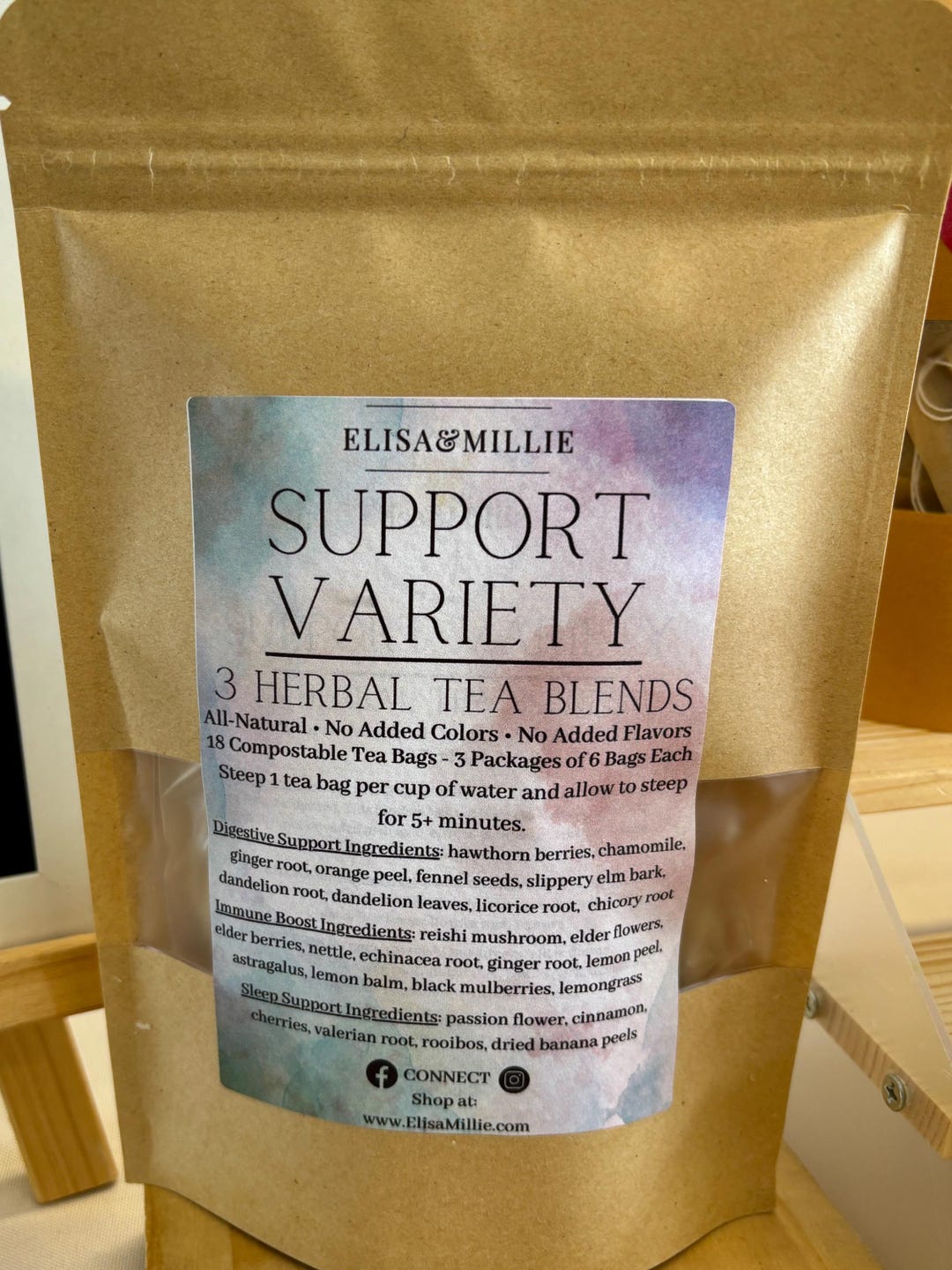 Support Variety Pack - 3 Blends Beneficial All Natural Herbal Tea Eco ...