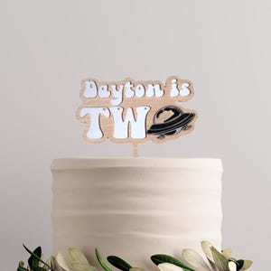 Personalized UFO Cake Topper for Space Themed First or Second Birthday ...