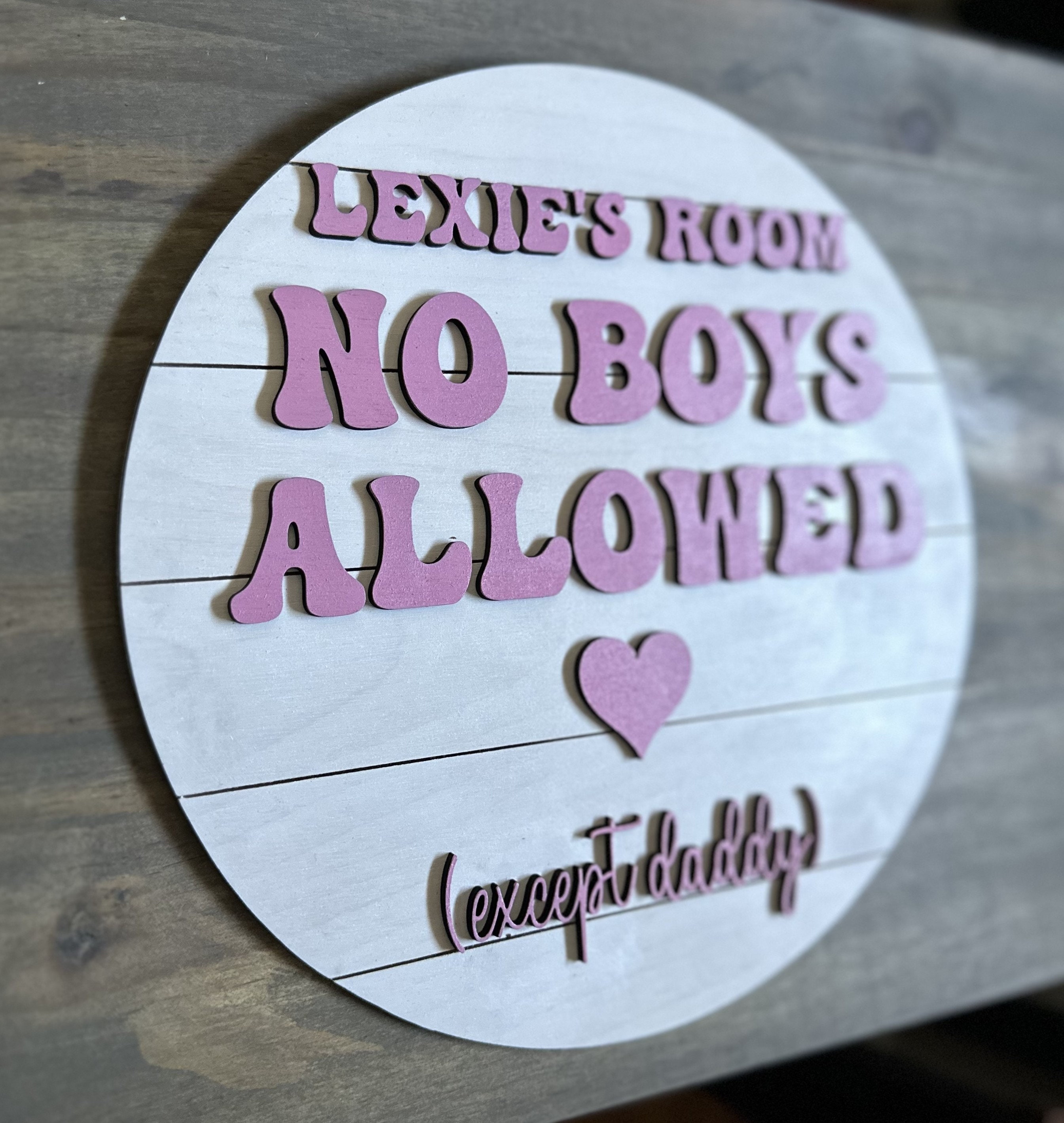 Personalized Girls Only Door Sign - Handmade No Boys Allowed Plaque ...