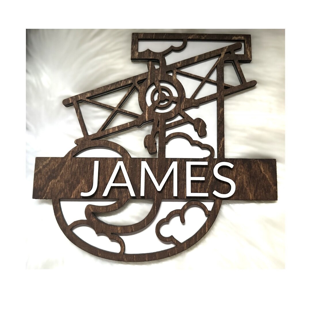 Personalized Vintage Airplane Monogram Personalized Plane Sign Nursery ...