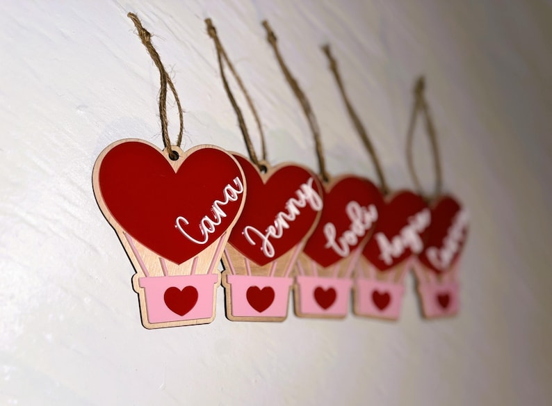 Unique Personalized Valentine's Day Tags - Hot Air Balloon Design ...