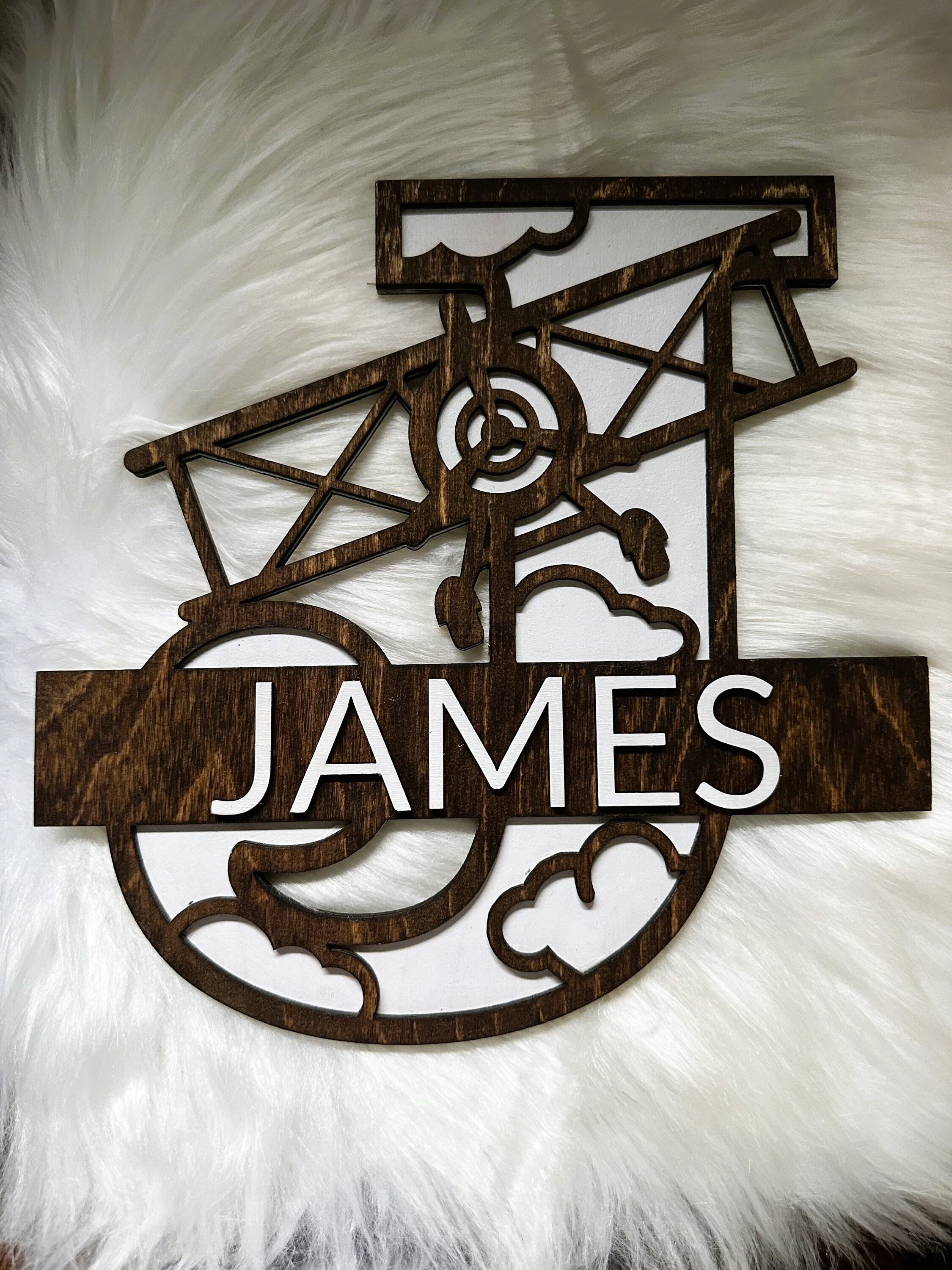 Personalized Vintage Airplane Monogram Personalized Plane Sign Nursery ...