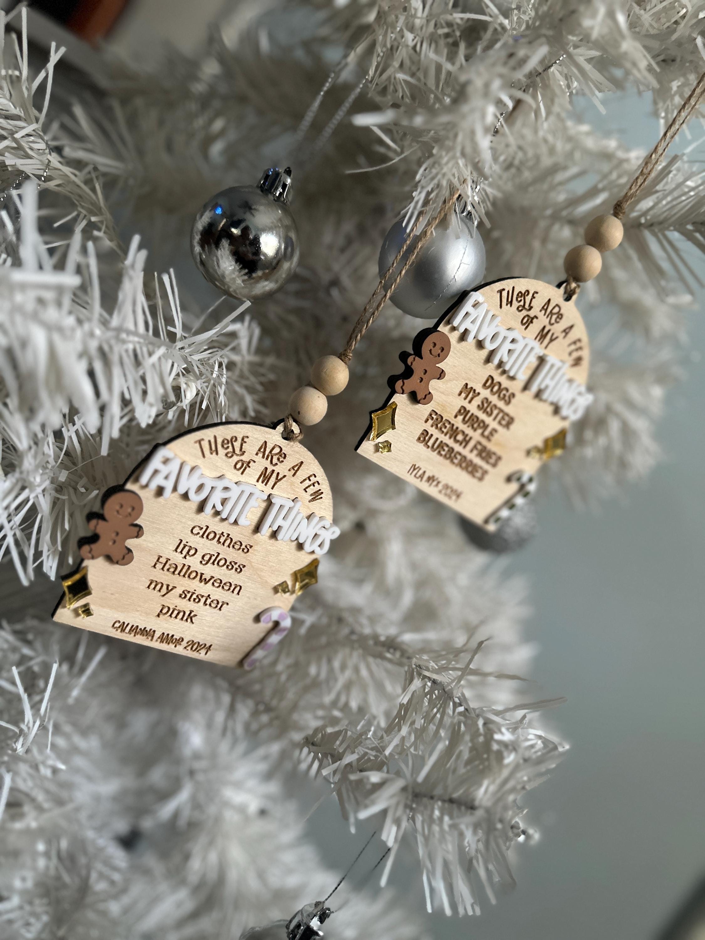 Personalized 'favorite Things' Ornament: Engraved Wood Keepsake ...