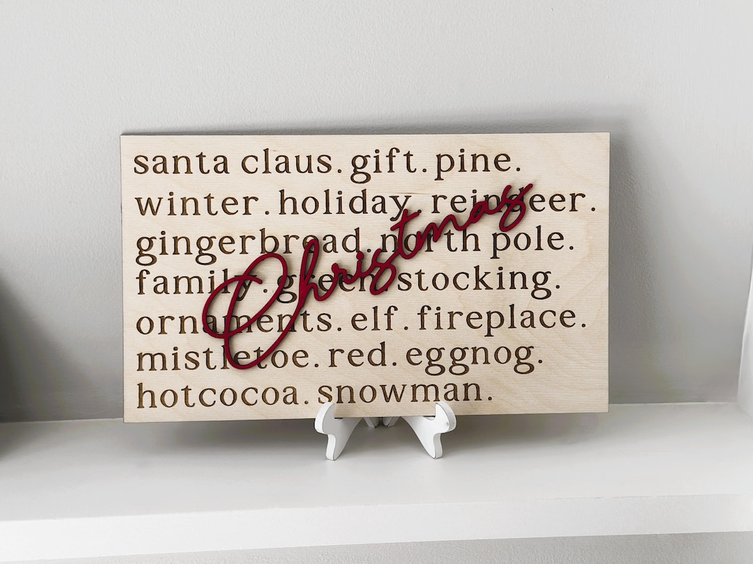 Handmade Engraved Wood Christmas Sign: Winter Decor - Etsy