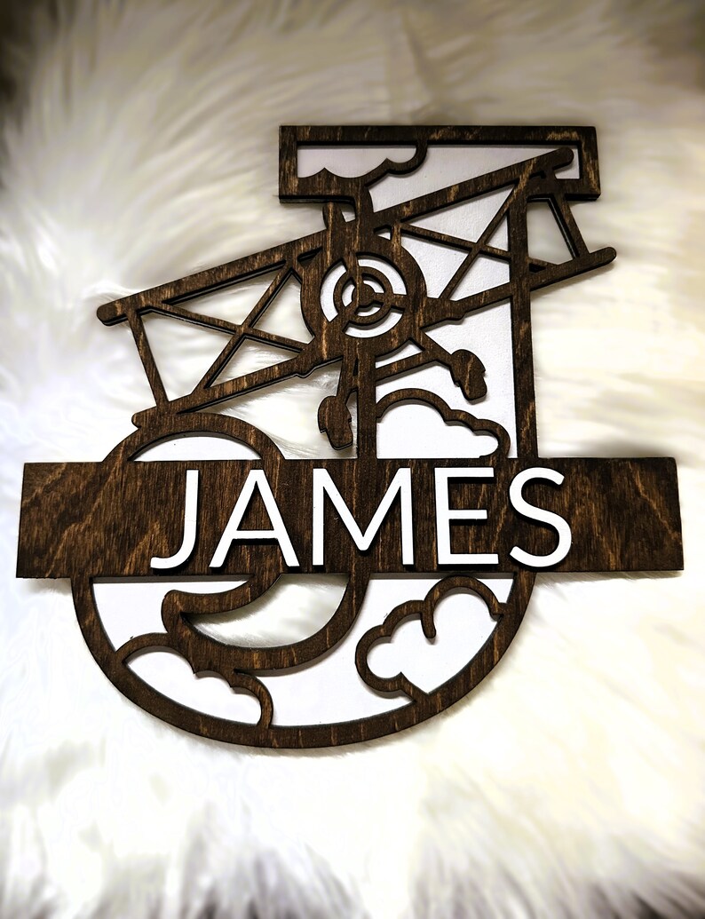 Personalized Vintage Airplane Monogram Personalized Plane Sign Nursery ...