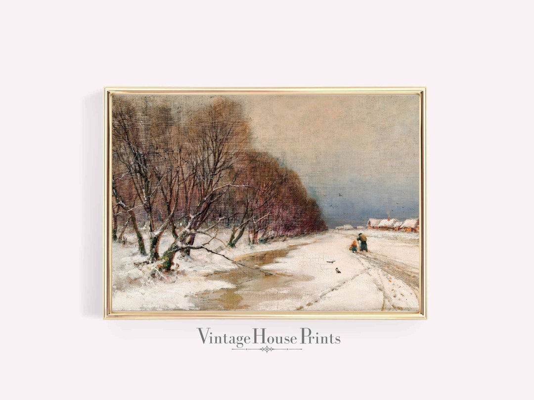 Winter Walk, Vintage Landscape 1800's Art Print, Wall Decor ...