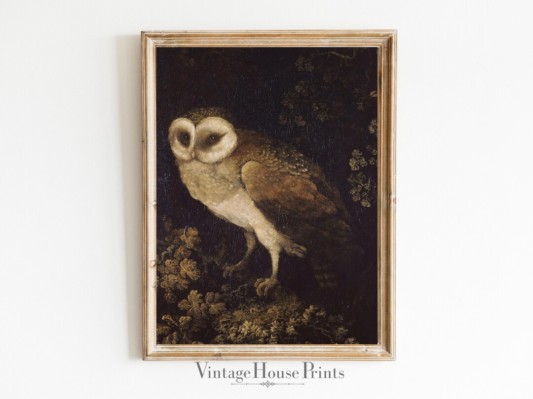 Nature Painting, Owl, Vintage Fine Art, Wall Art, Home Decor, Digital ...