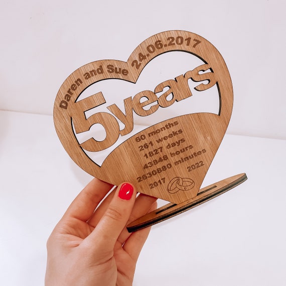 Wood Anniversary 5th Wedding Anniversary Card PERSONALISED Gifts Husband Wife 5 Years Couple Keepsake Wooden Gift Custom Her Him Etsy UK