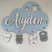 Personalised Wooden Cloud Name Wall Sign, Fluorescent Stars Room Decor ...