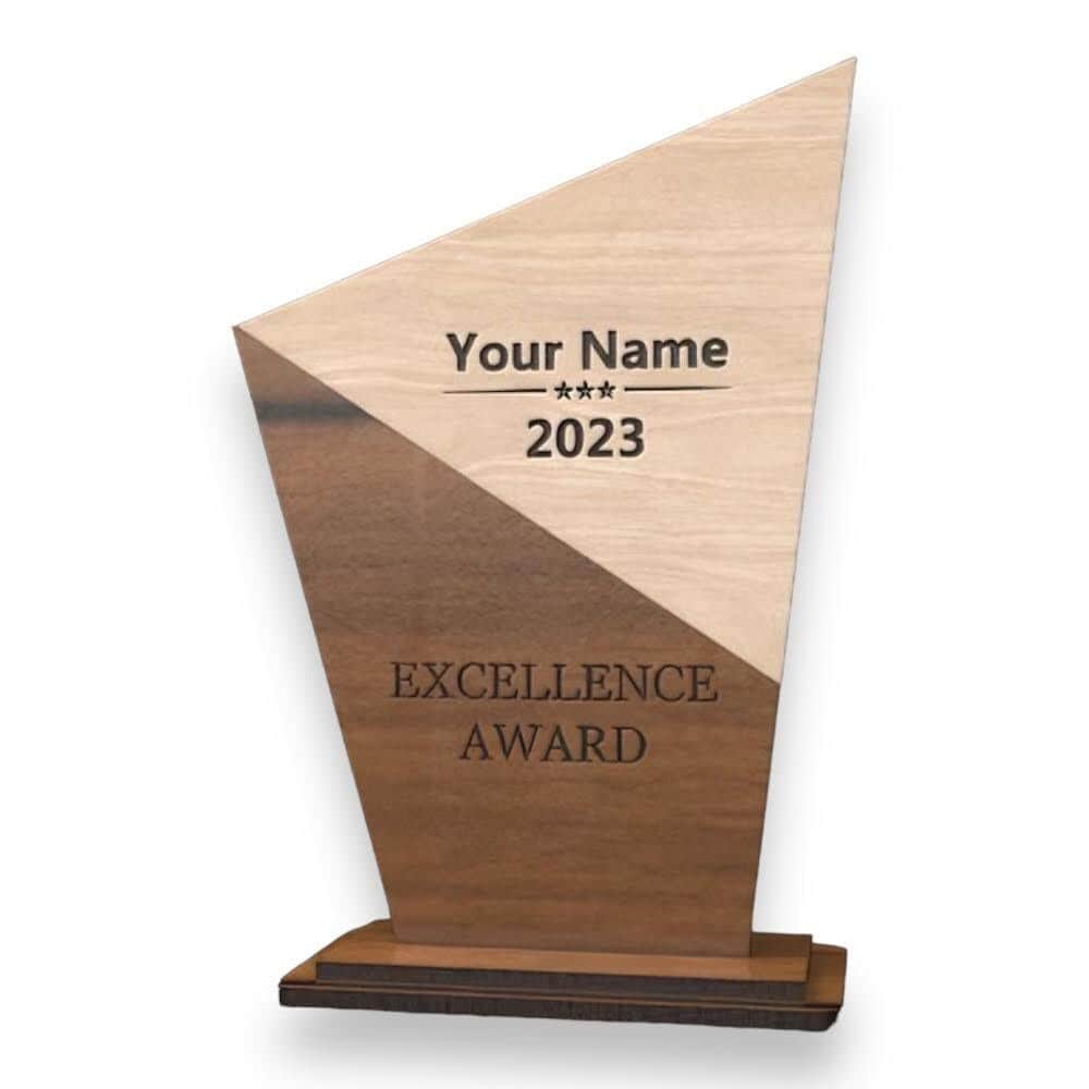 Personalised Engraved Trophy Wood Personalised Award Customised Gift ...