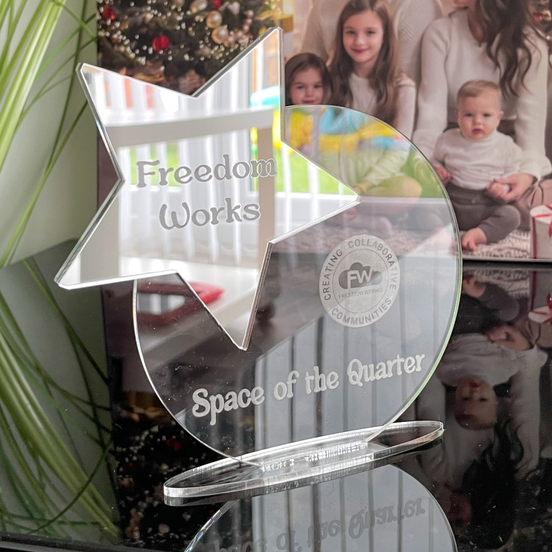 Personalised Engraved Trophy, With Mirror Acrylic Star Award ...