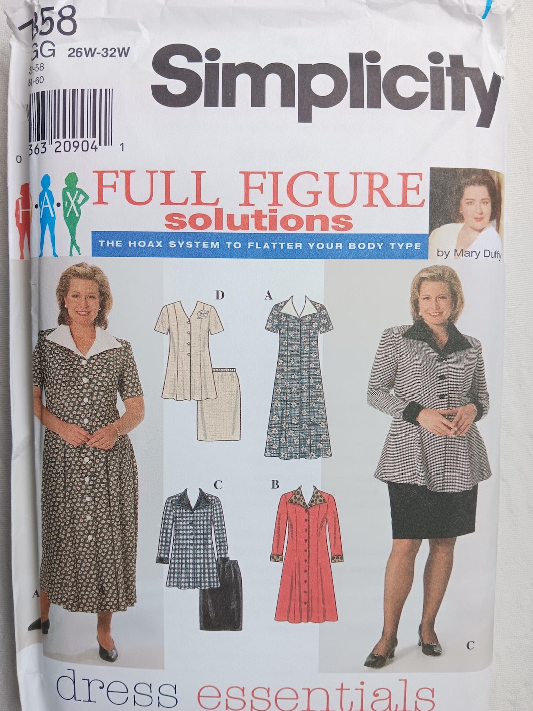 Uncut 7858 Simplicity Sewing Pattern Full Figure Solutions Fit and ...