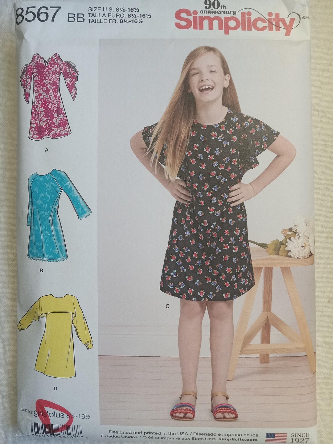 Uncut 8567 Simplicity Sewing Pattern Girl's/girl's Plus Size Dress ...