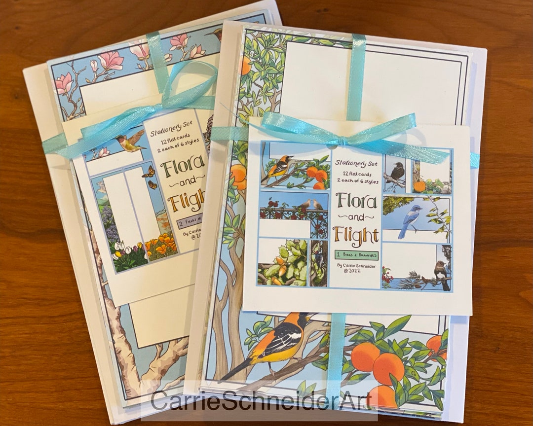 Stationery Set,flora & Flight,botanical,birds,flowers,trees,stationery ...