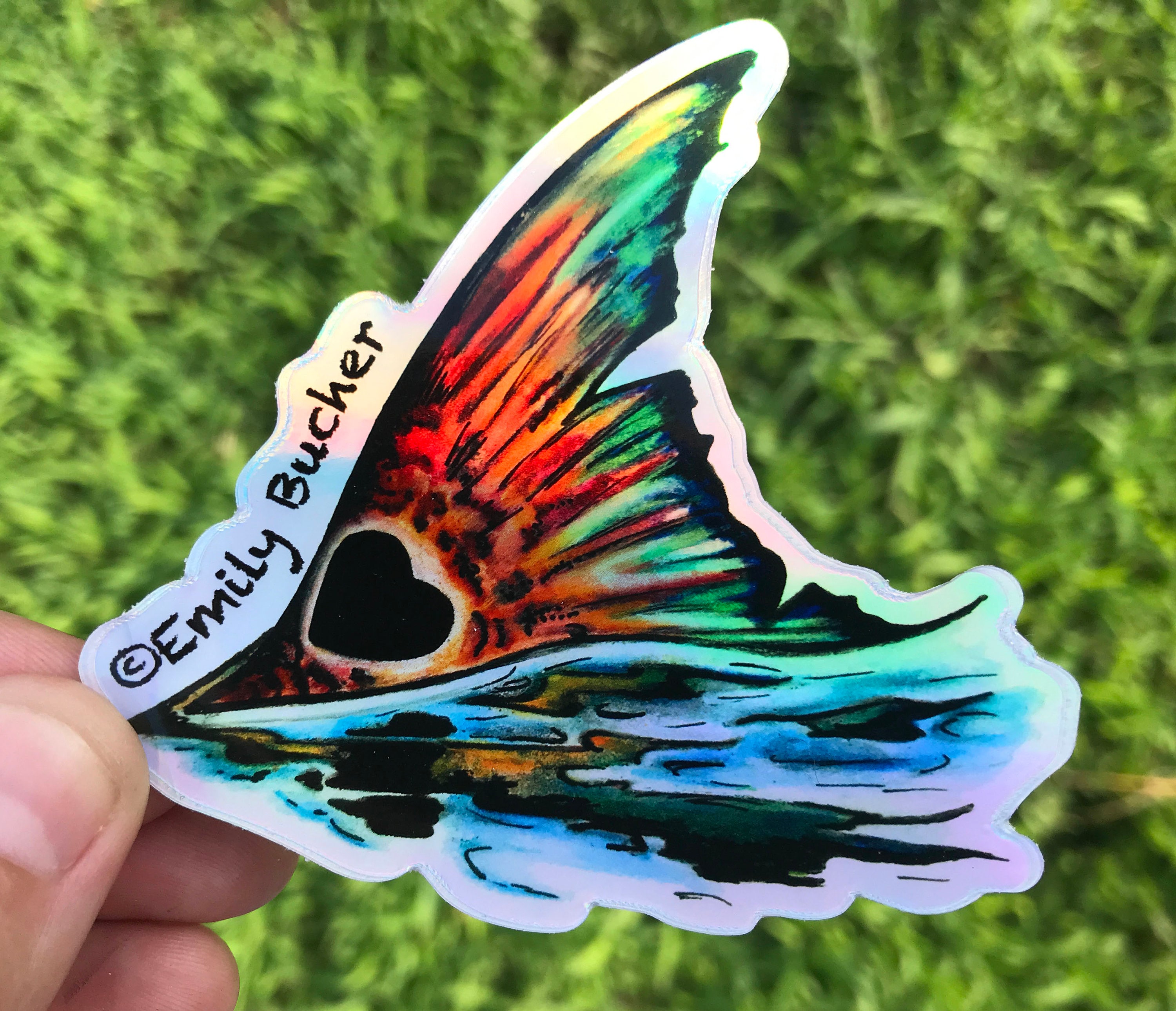 I HEART Redfish Vinyl Holographic Decal Sticker Emily Bucher - Etsy