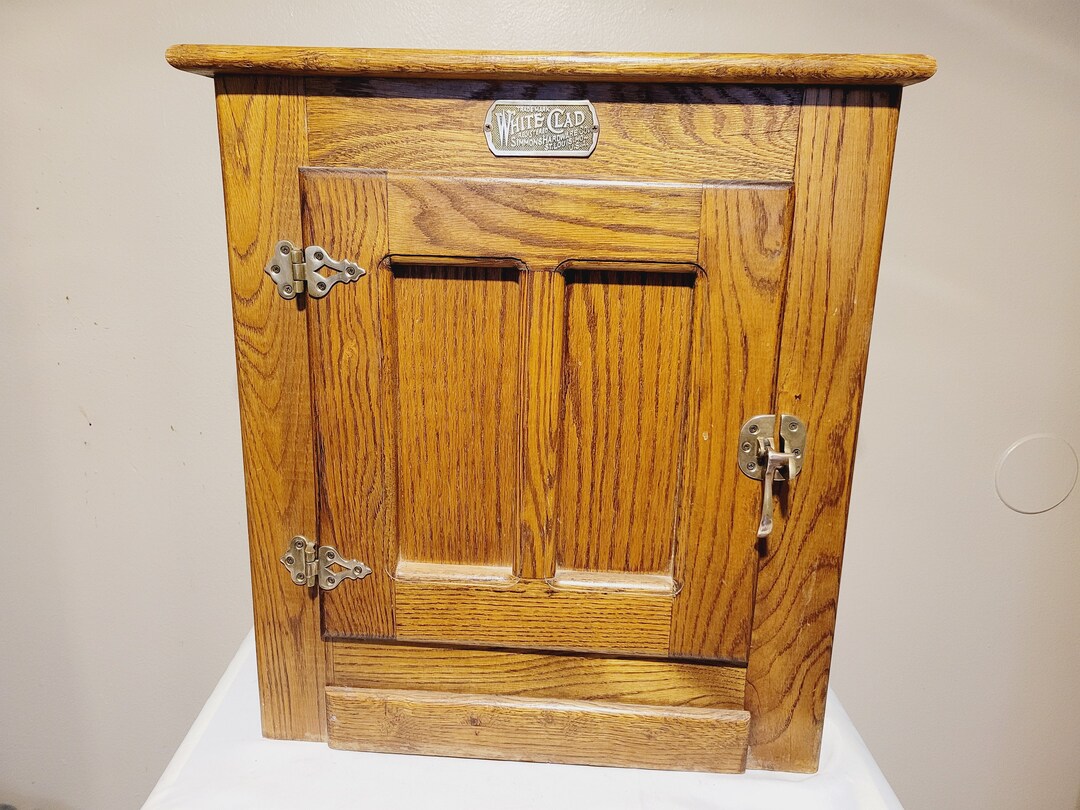 White Clad Oak Ice Box End Table Simmons Hardware St Louis - Etsy