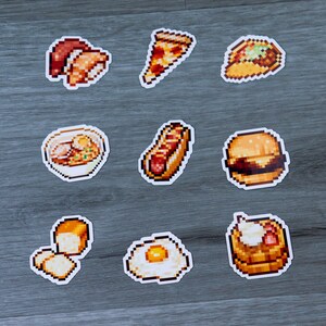 Pixel Food Art Sticker, Video Game Sticker, Laptop Sticker, Water ...