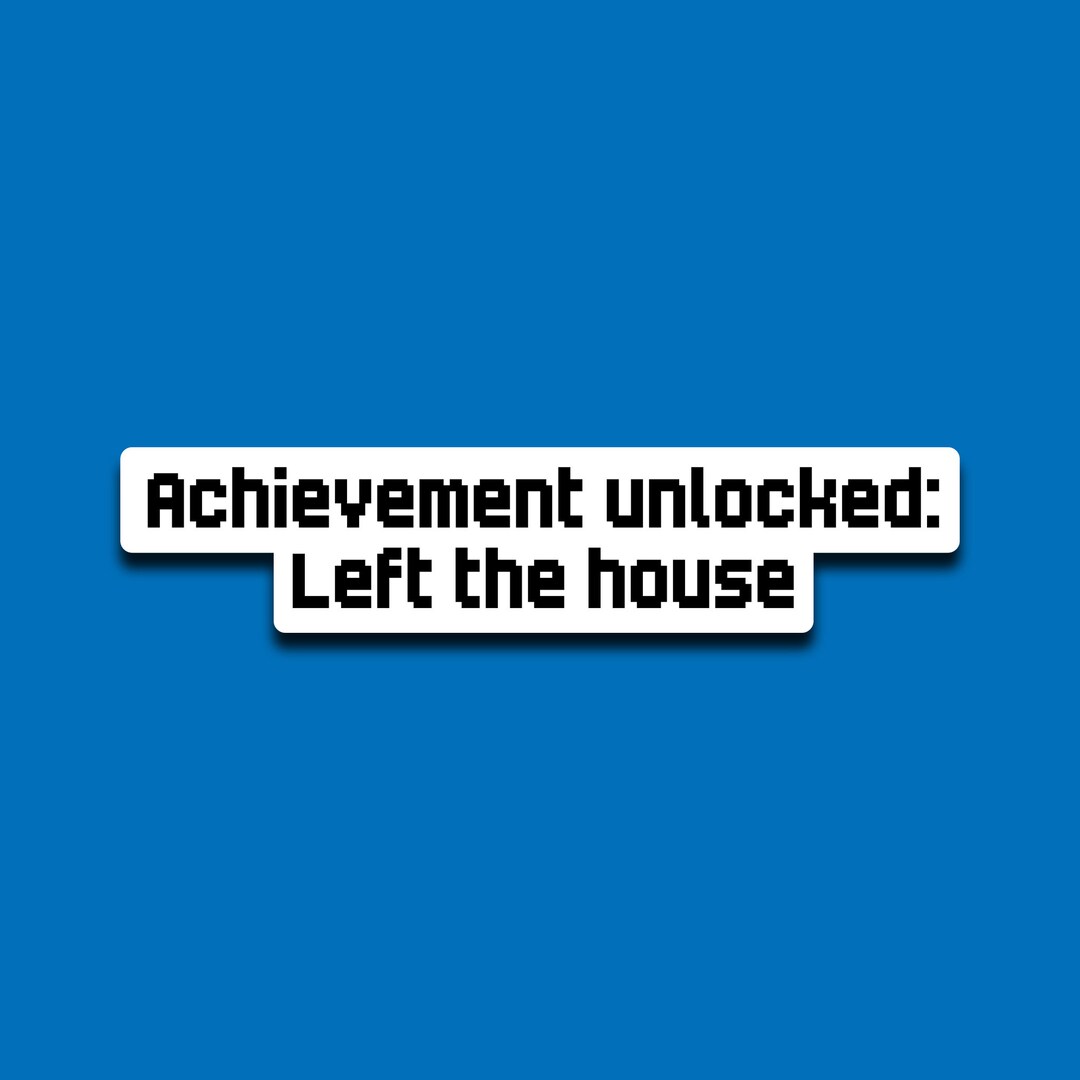 Achievement Unlocked Sticker: Funny Gaming Decal, Pixel Art - Etsy