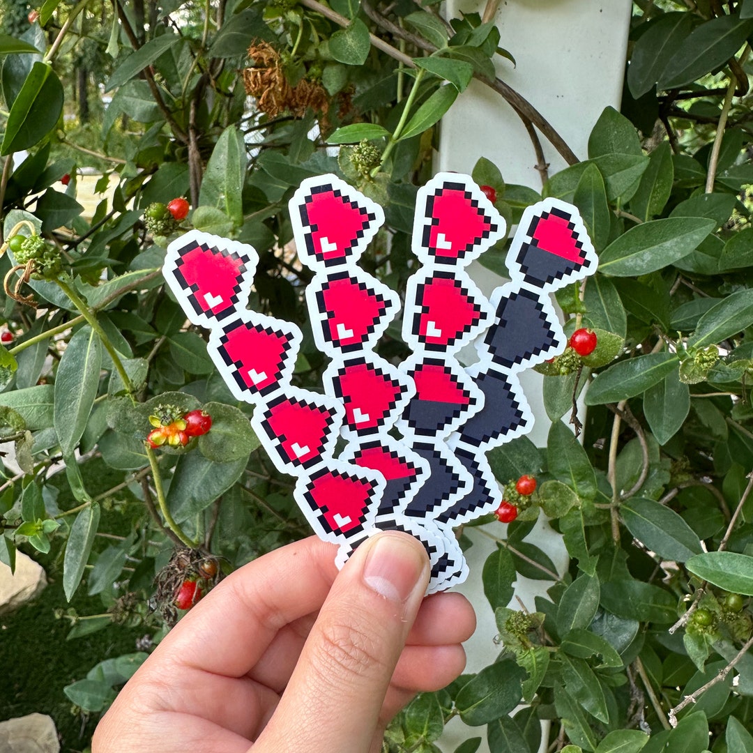 Pixel Health Bar Sticker, Video Game Sticker, Laptop Sticker, Water ...