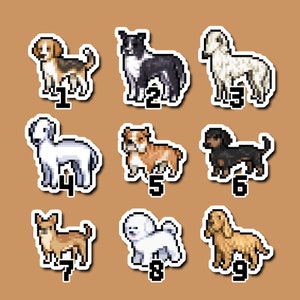 Pixel Dog Art Sticker, Video Game Sticker, Laptop Sticker, Water Bottle ...