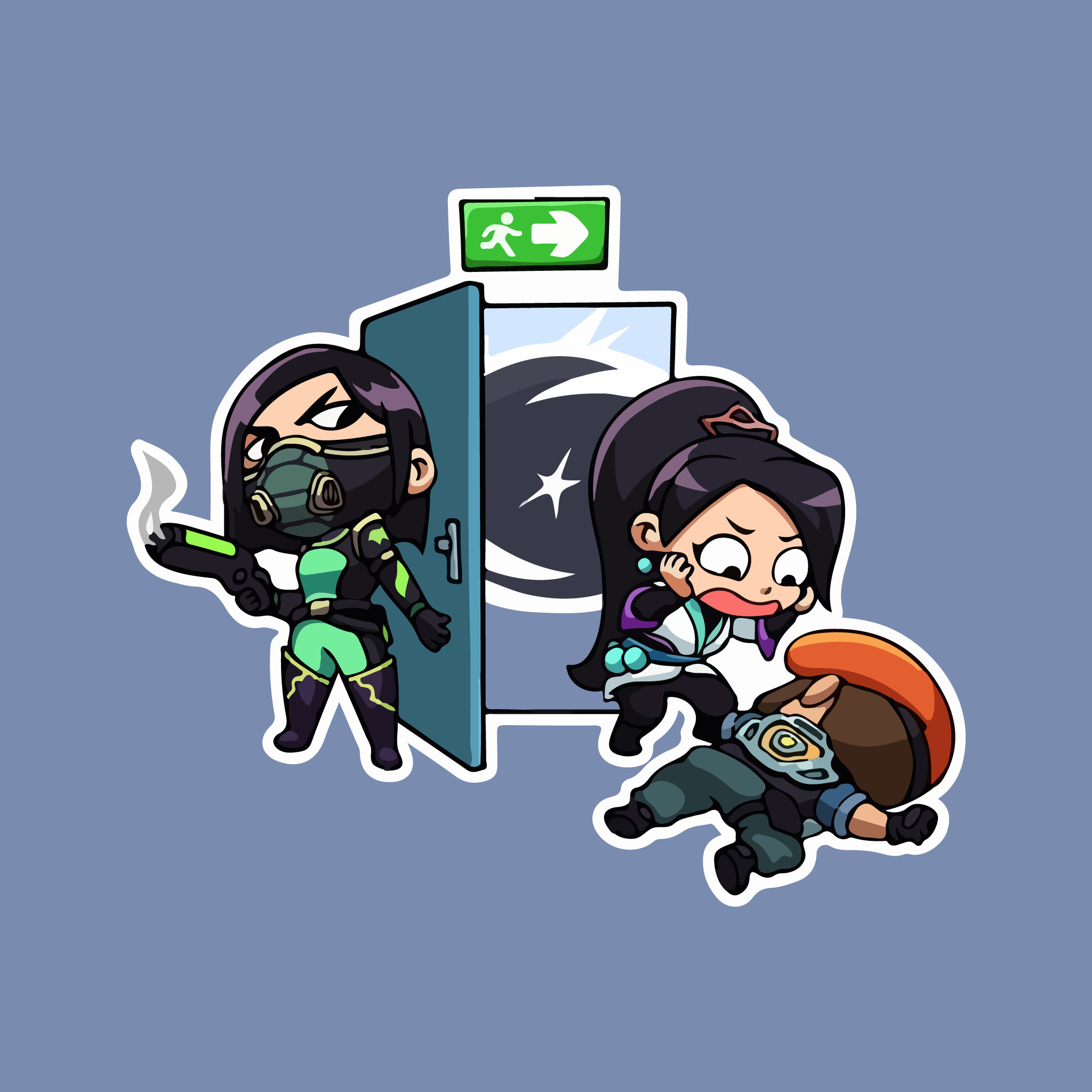 Viper/sage/brimstone Exit Wound Valorant Spray Waterproof Sticker - Etsy