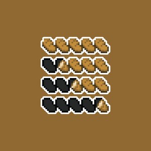 Pixel Hunger Bar Sticker, Video Game Sticker, Laptop Sticker, Water ...