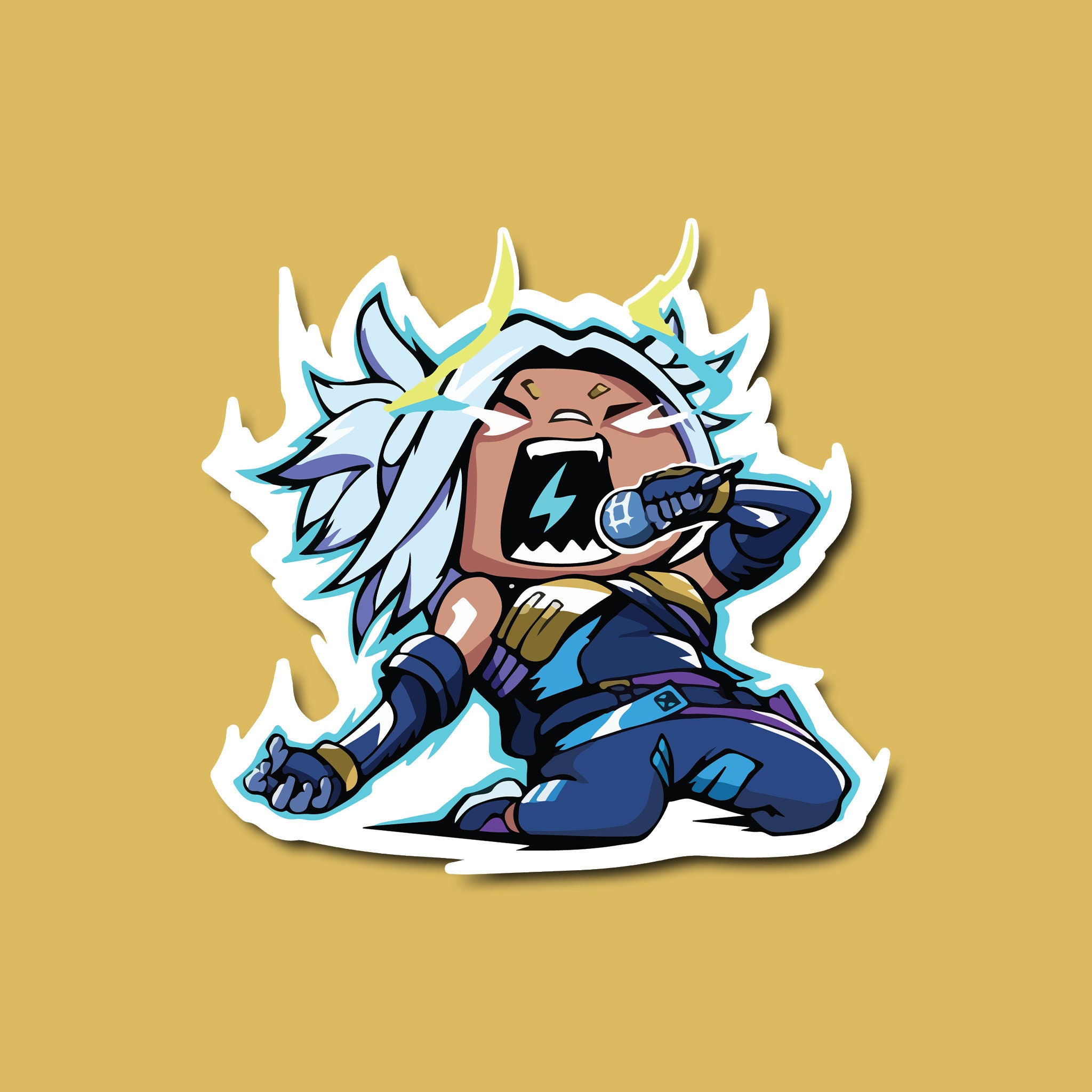 Neon Valorant Sticker Valorant Chibi Vinyl Sticker Va