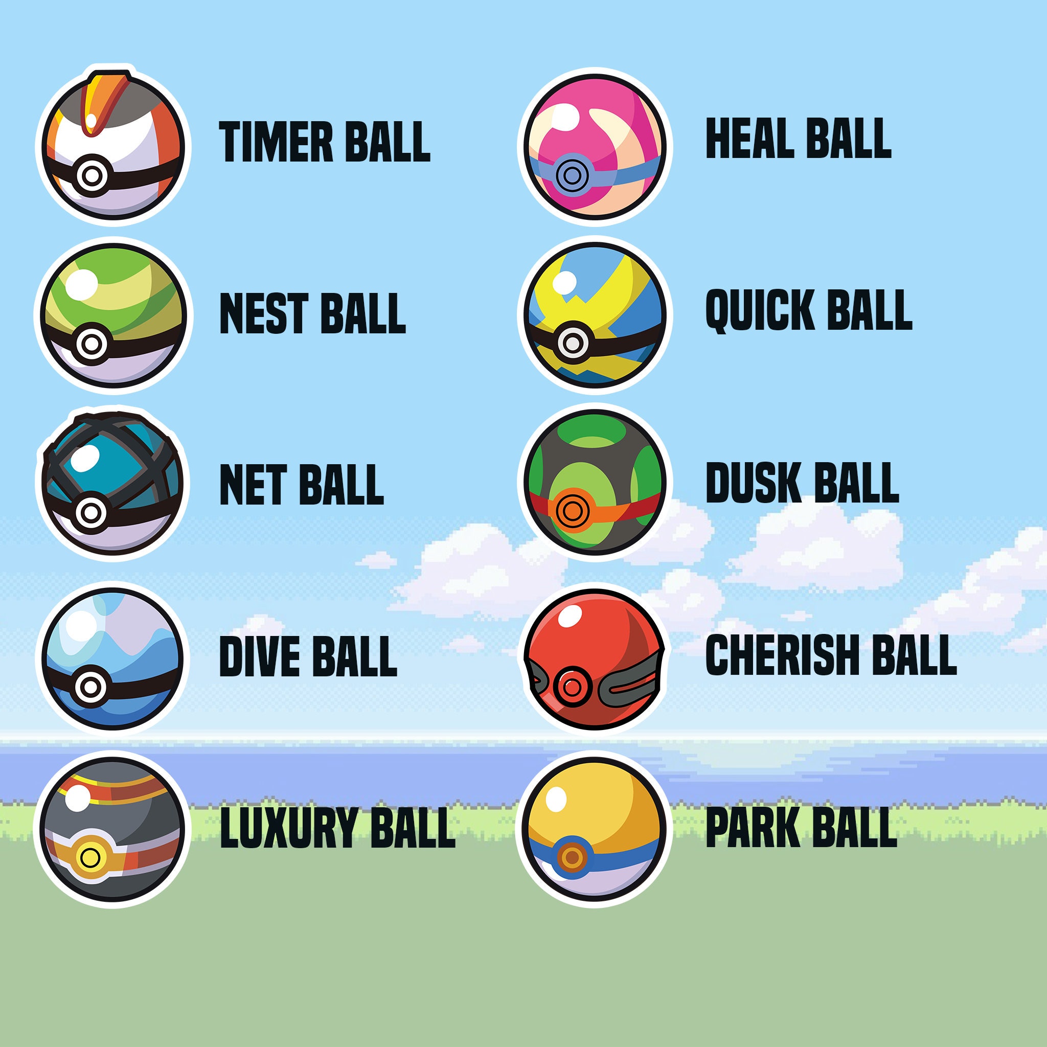 Large Pokeball Waterproof Sticker - Etsy
