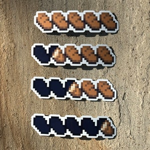 Pixel Hunger Bar Sticker, Video Game Sticker, Laptop Sticker, Water ...