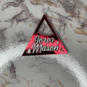 Soror Pin Custom Name Badge Sorority Pin Crimson and Cream Sorority Pin ...