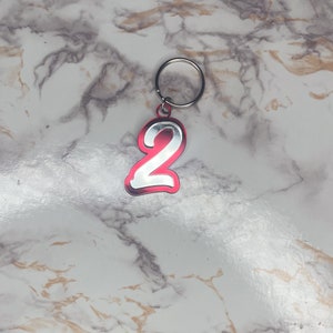 Line Number Keychain | Crimson and Cream Keychain | Sorority Keychain ...