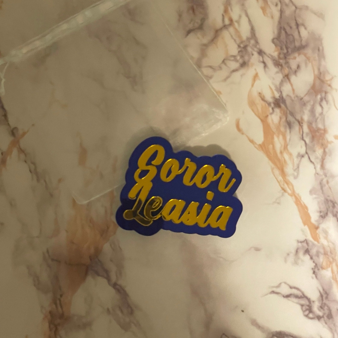 Soror Pin | Custom Name Badge | Sorority Pin | Blue and Gold Sorority ...