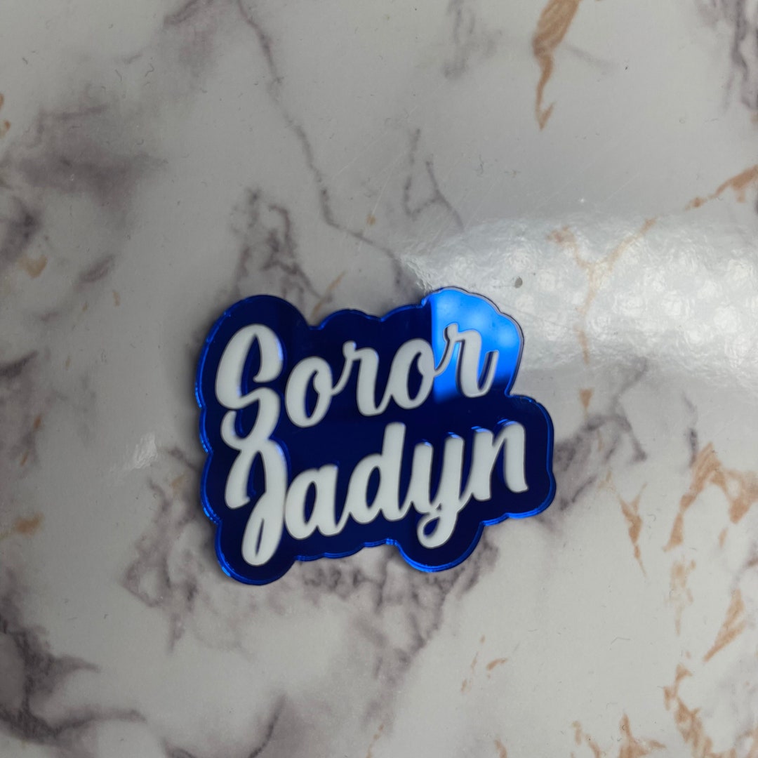 Soror Pin | Custom Name Badge | Sorority Pin | Royal Blue and Pure ...