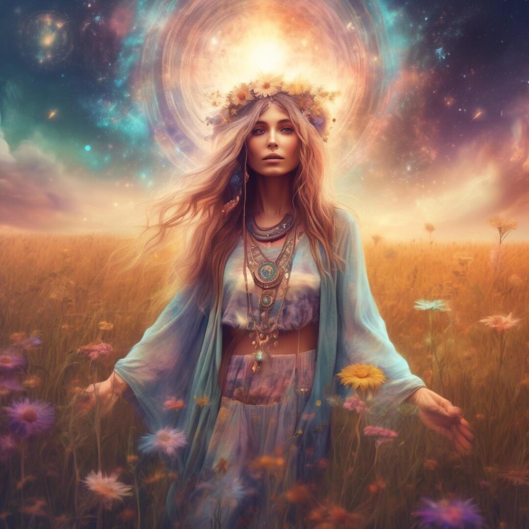 Dreamy Hippie Fae peaceful Astral Travel meditation Animal Protection ...