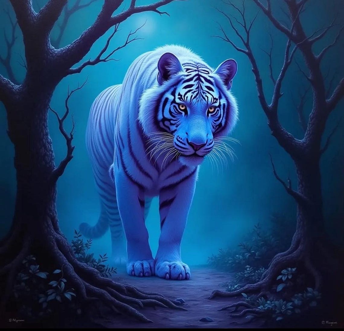 Celestial White Tiger Spirit Companion - Etsy