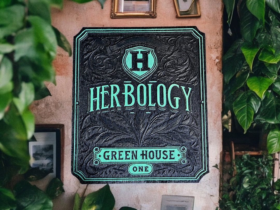 Herbology Green House One Sign - Decorative Wooden Plaque (21cm X 24cm ...