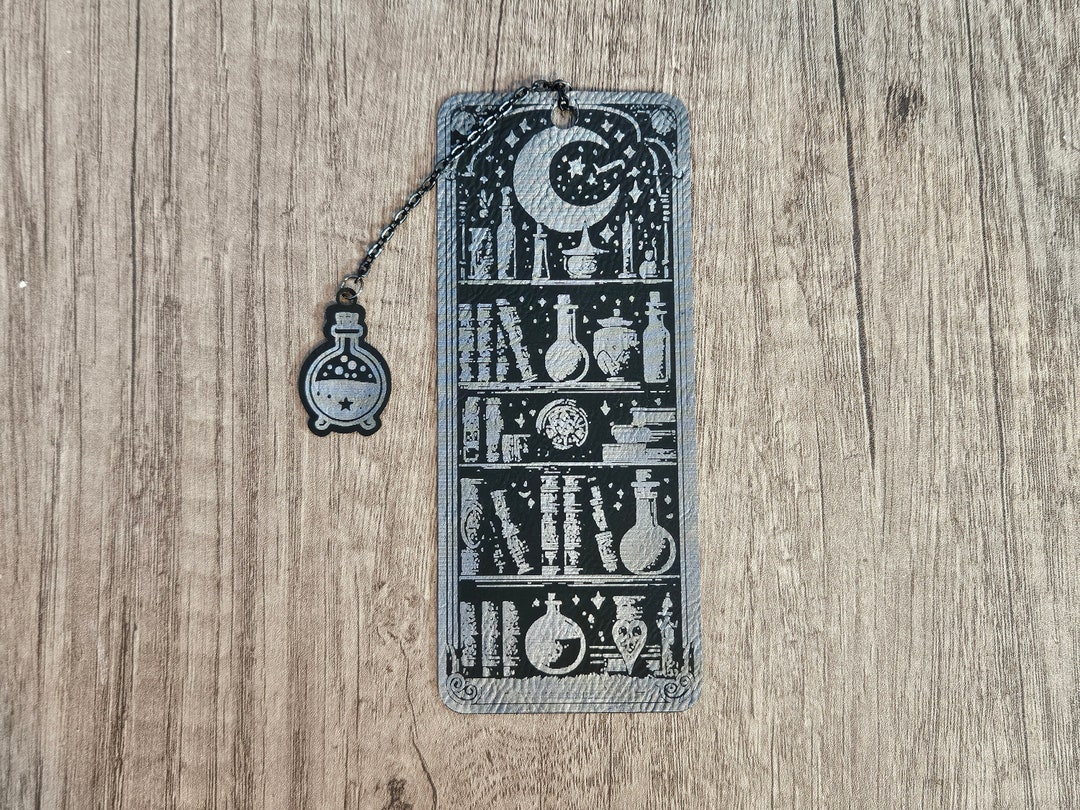 Mystical Bookshelf Bookmark With Potion Charm - Etsy