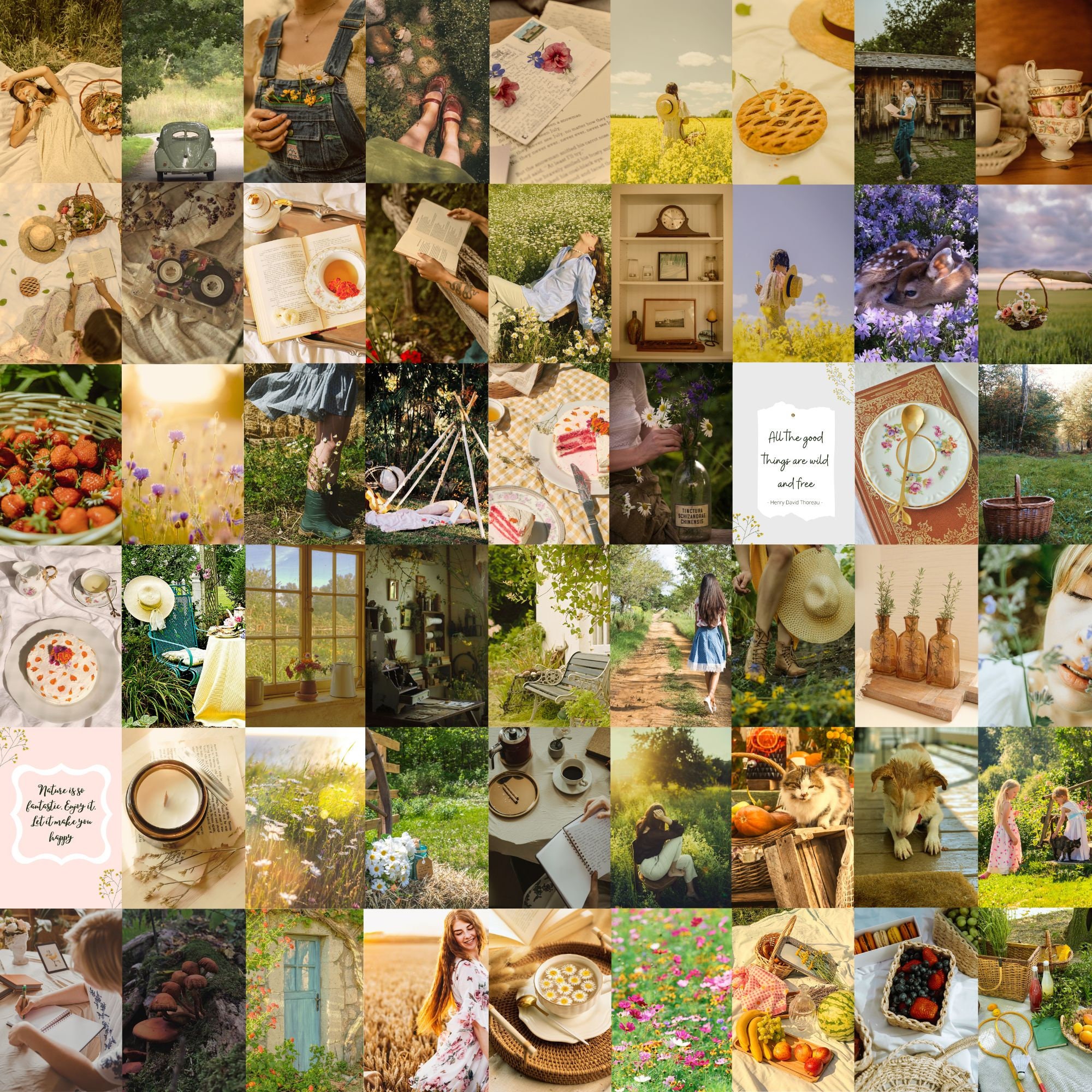 Cottagecore Aesthetic Wall Collage Kit, Cottagecore Photo Collage ...