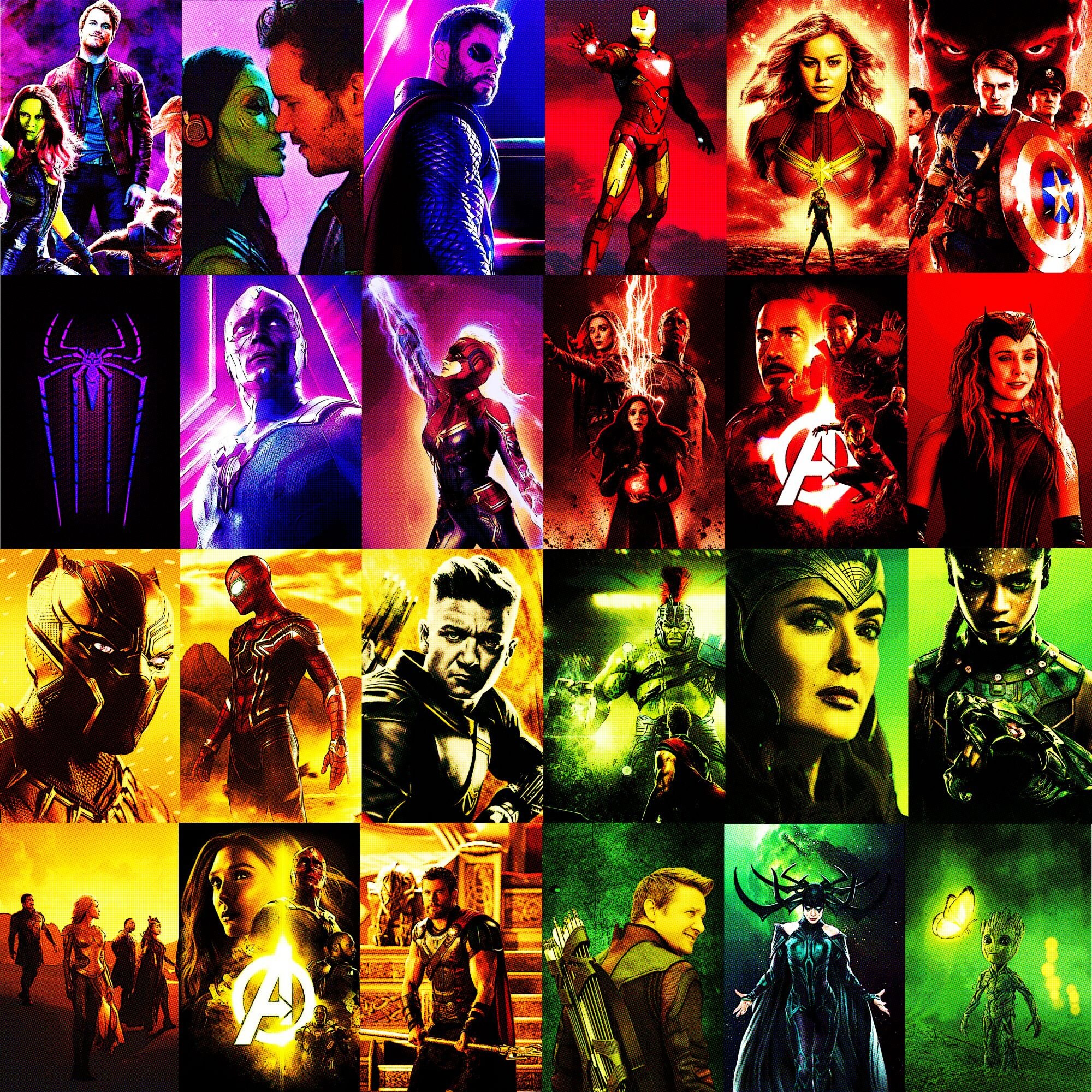 Avengers Rainbow Wall Collage Kit Comic Effect & Stickers 100 - Etsy