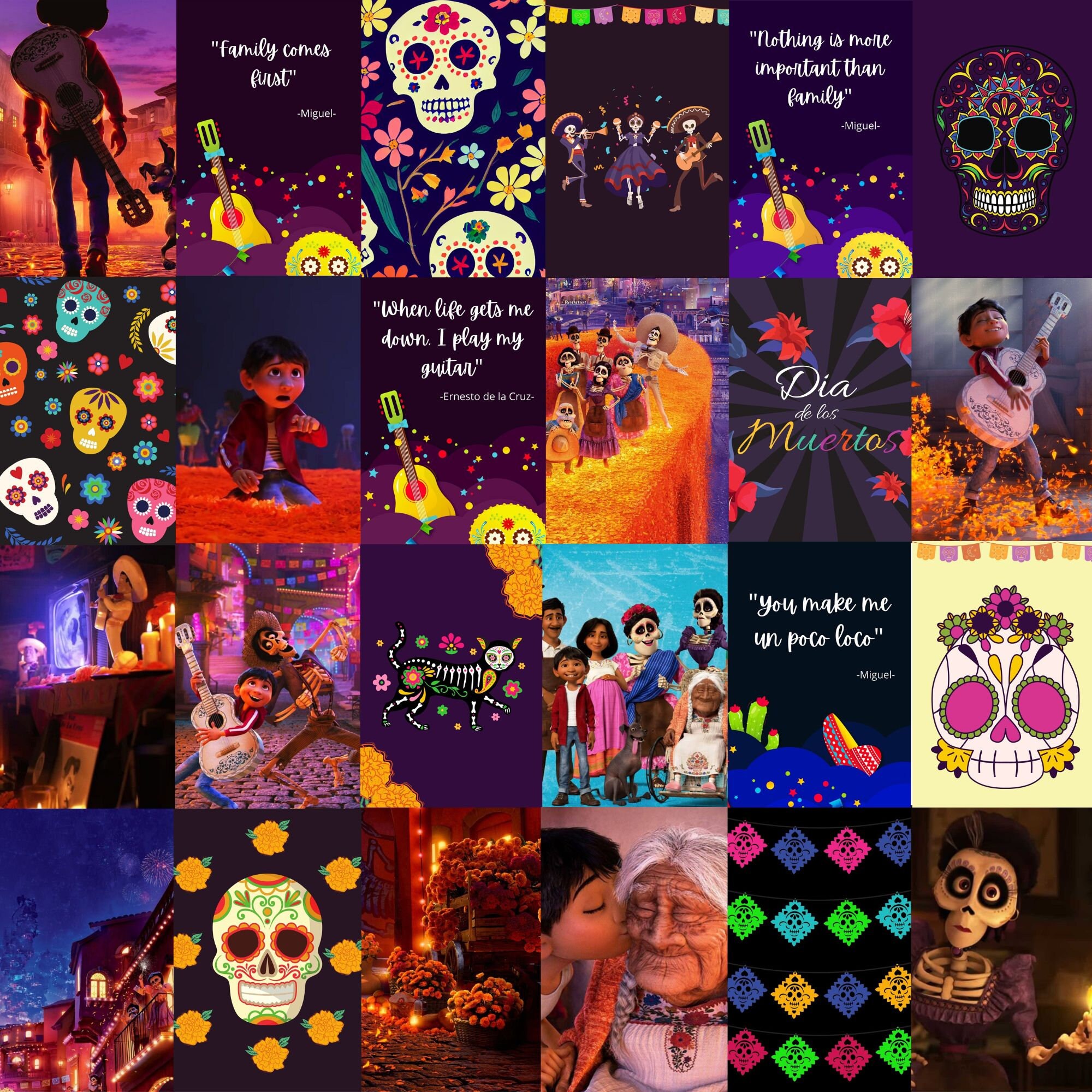 Coco Inspired Wall Collage Kit, Coco Theme Photo Collage, Coco Movie ...
