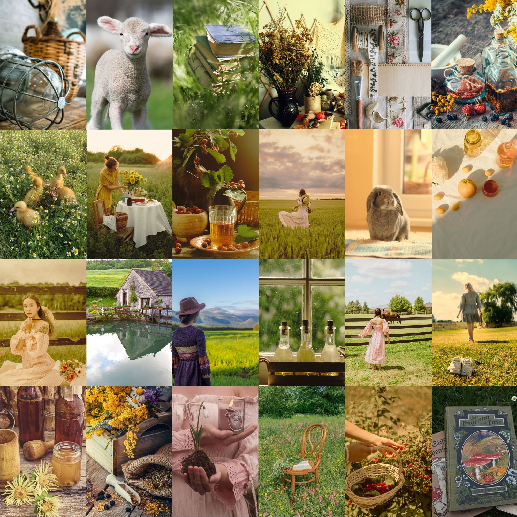 Cottagecore Aesthetic Wall Collage Kit, Cottagecore Photo Collage ...